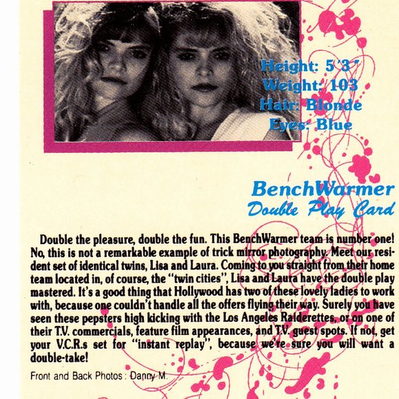 Bench Warmers Toys Lisa And Laura Shaw 39 Bench Warmers 992 Sexy Trading Card Poshmark
